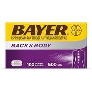 Bayer Aspirin Back & Body, Dual Action, 500mg Coated Tablets, Fast ...