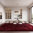 Fluffy Burgundy Red 6x9 Area Rugs for Living Room, Extra Large Dark Red ...