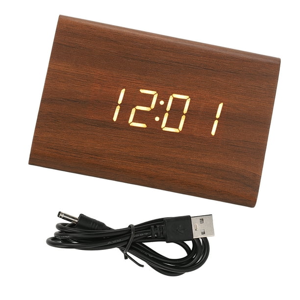 Wood Digital Clock, Memory Function Portable Wooden LED Clock For ...