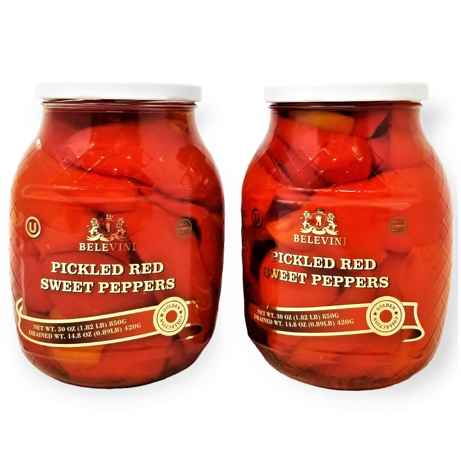 Belevini Pickled Red Sweet Peppers, Rich in Vitamins, Vegan, Non-GMO ...