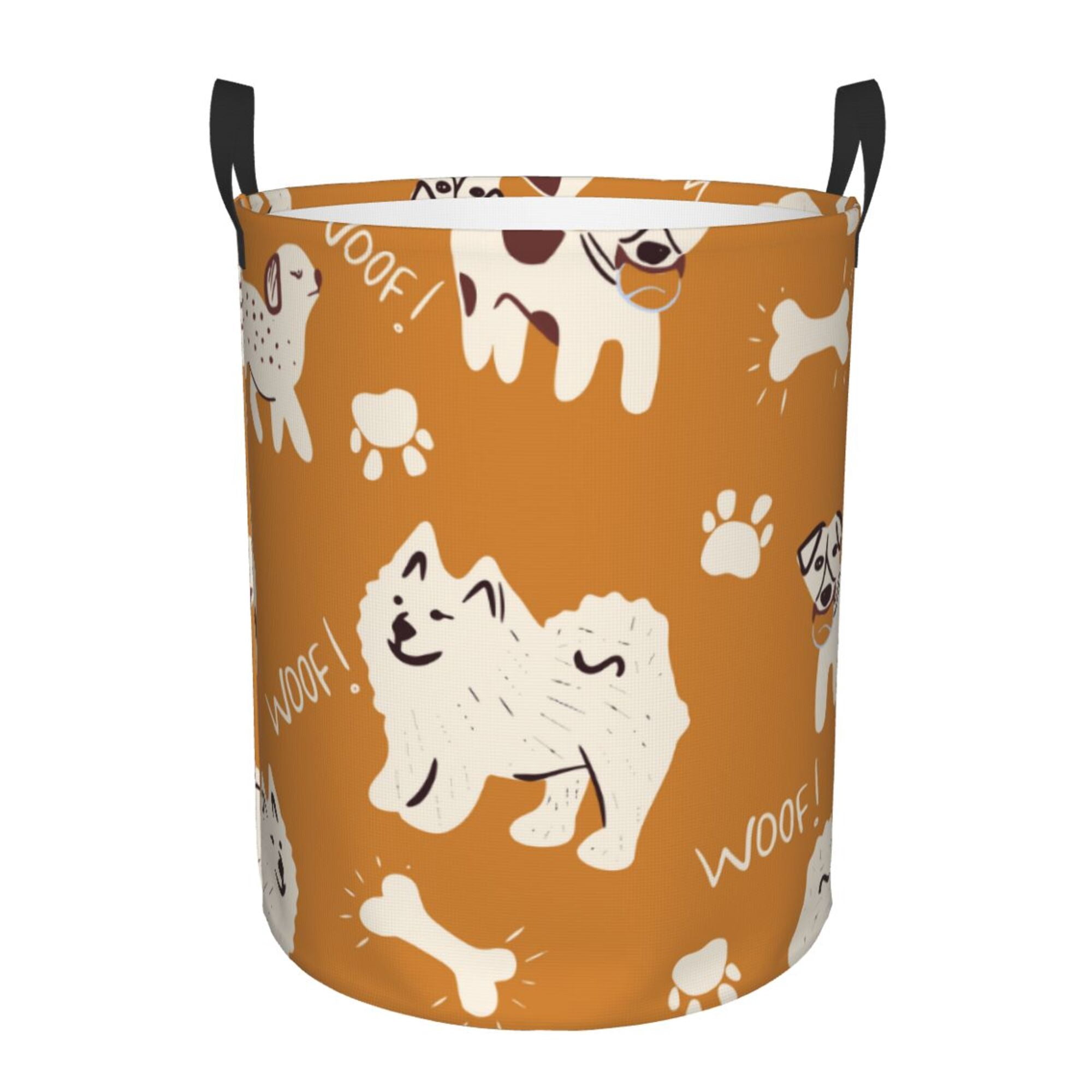 TEQUAN Waterproof Laundry Hampers, Cute Dogs Doodle Paws Pattern ...