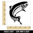 Jumping Rainbow Trout Fish Square Rubber Stamp Stamping Scrapbooking ...