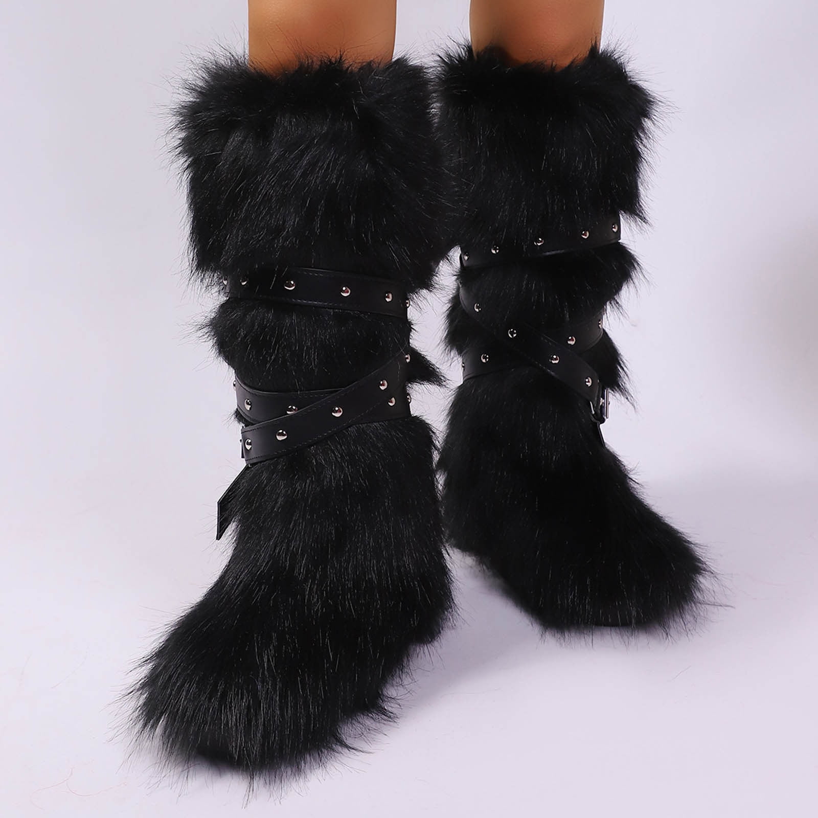 Click here for Qepwscx Graphic Furs Boots flat Heel Comfy Plushes... prices