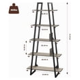72" Book Shelf with Metal Frame, A-Shape Ladder Shelf with 5-Tier Wood ...