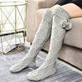 DHFJKG Winter Knitted Thigh High Socks For Women Leg Cover Solid Color ...