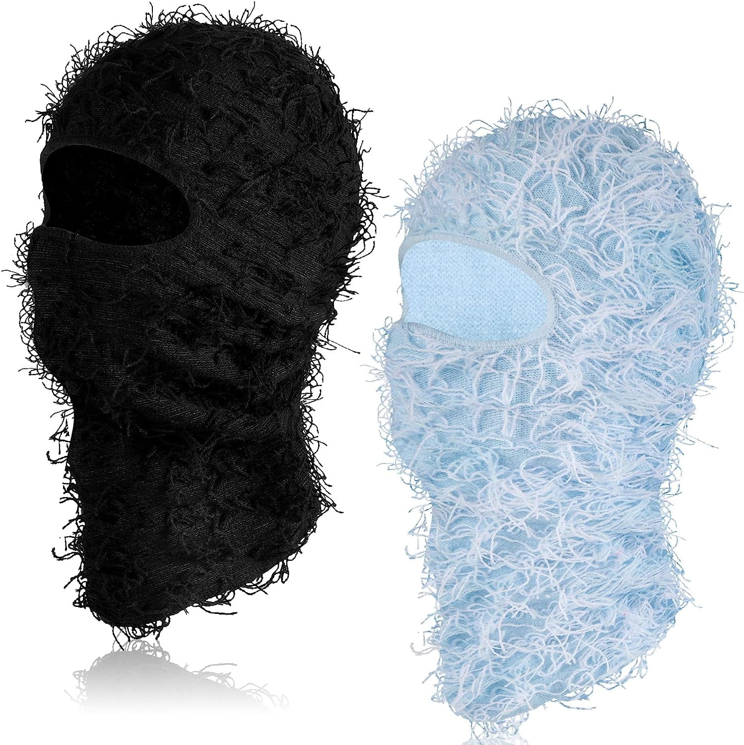 Viworld 2 Pack Distressed Balaclava Ski Mask Full Face Knitted ...