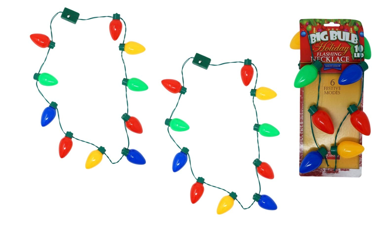 Holiday Light Up Necklace Party Favors Ugly Xmas (2 Pack) - Walmart.com