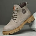 LASUDRAA Men's Martin Boots, High-top Work Shoes, British Style, Hiking ...