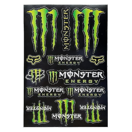 Racing Car Motorcycle Monster Energy Stickers Helmet Decals Compatible ...