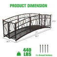 Kinbor 8Ft Metal Garden Bridge with Gate, Outdoor Decorative Extra Long ...