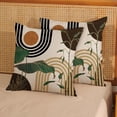 Boho Brown Pillow Covers 18x18 Set of 2 Green Gold Leaf Tropical Mid ...