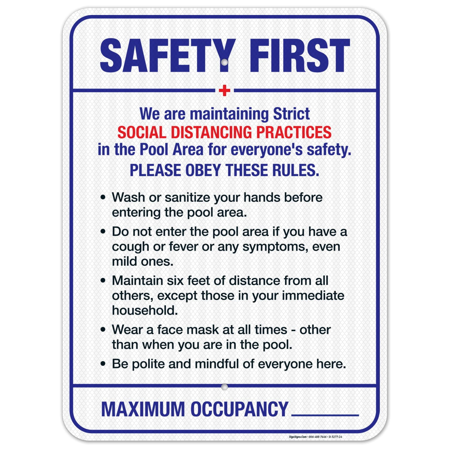 Social Distancing Pool Rules Sign, Pool Rules Safety Sign, - Walmart.com