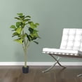 4ft Fiddle Leaf Fig Artificial Tree, Fake Ficus Lyrata Tree, Real Touch ...