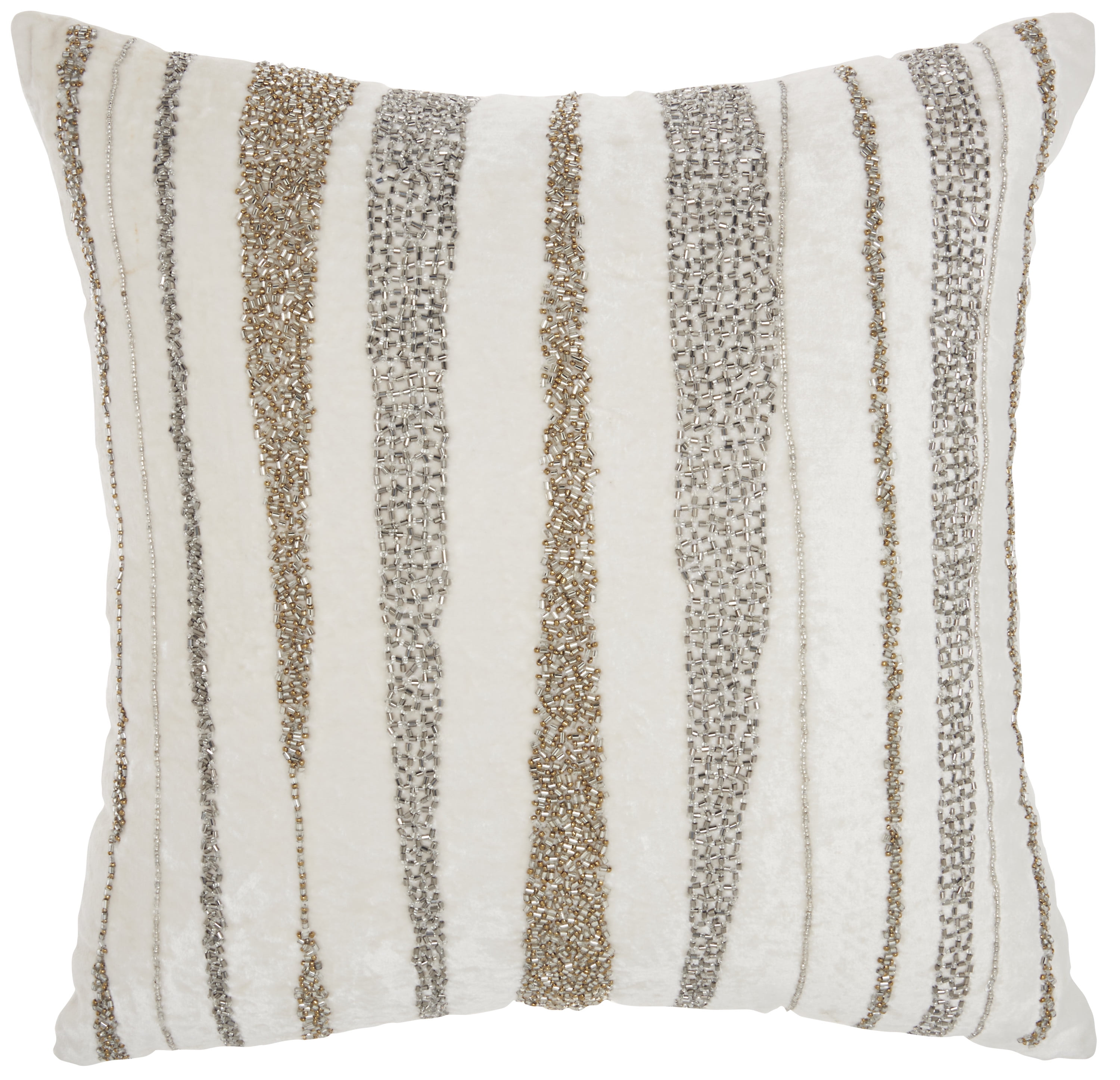 Nourison Luminescence Ivory Decorative Throw Pillow , 18"X18" - Walmart.com