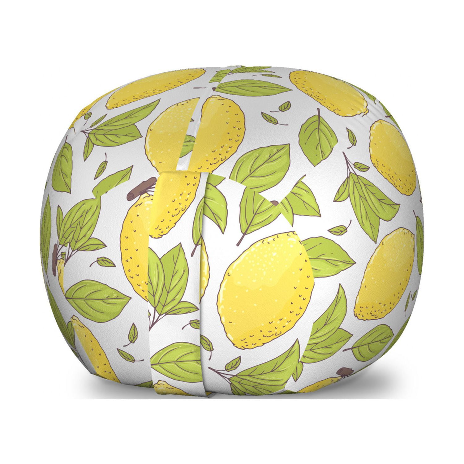 Lemon Storage Toy Bag Chair, Lemonade Fruit and Leaves Doodle Fresh ...