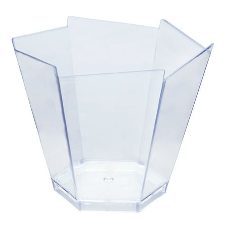 Efavormart 60 Pcs - Clear Waved Hexagon 3oz Disposable Plastic Dessert ...