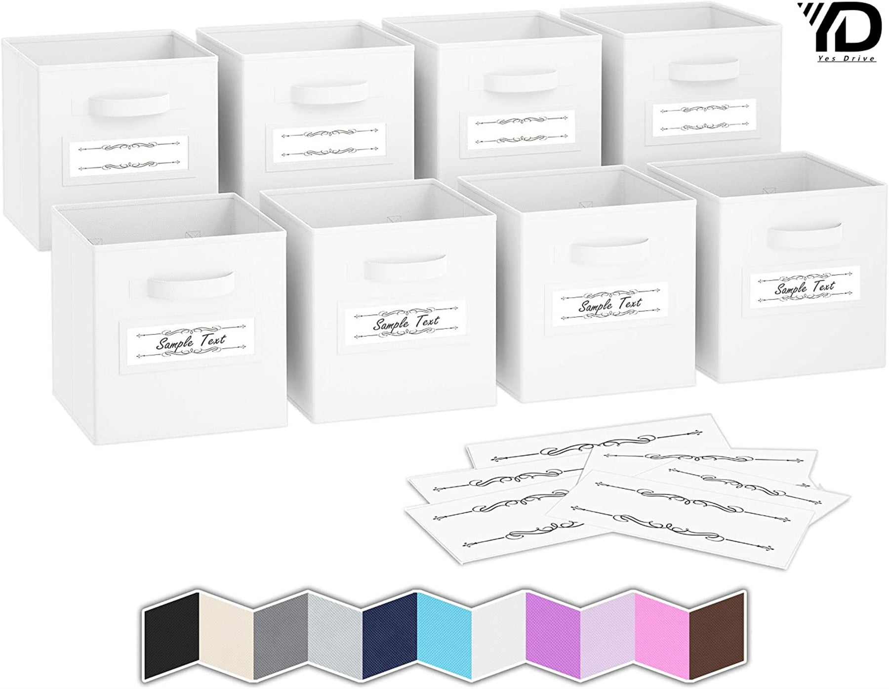Cube storage box - cube storage box (set of 8). Large label window ...