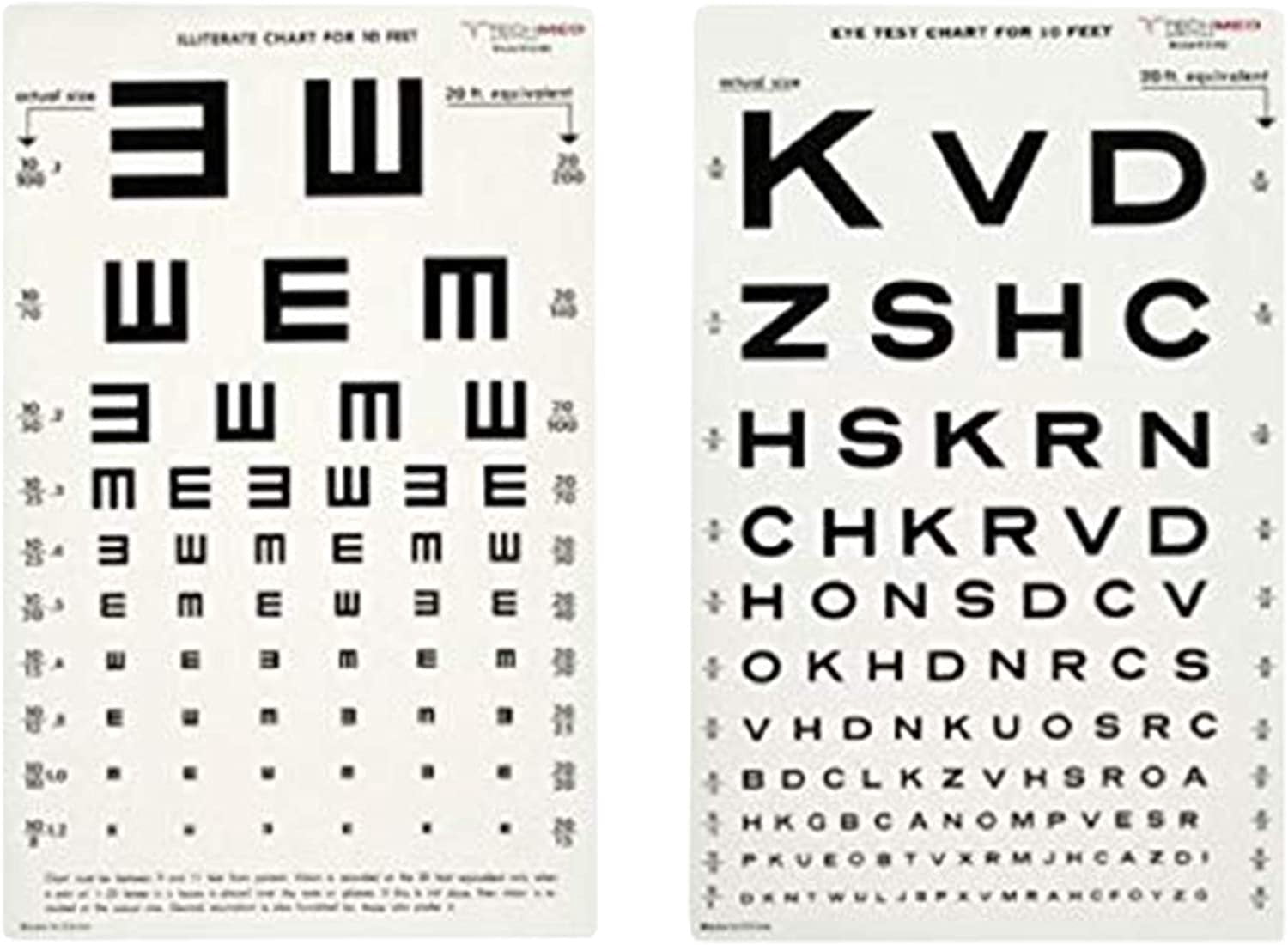 Dukal Illuminated Tumbling E Chart 20ft Visual Acuity Testing E s Eye Dukal Illuminated Tumbling E Chart 20ft Visual Acuity Testing E s Eye