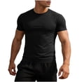 Bxsruta Men Cotton Crew Neck Slim Fit Workout T Shirt Athletic Training ...