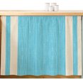 Blue Stripe Cabinet Curtain, Modern Geometric Classic Linear Slub ...
