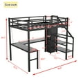 CZBZ Twin XL Metal Loft Bed with L-shaped Desk, Wardrobe & USB Ports ...