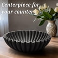 Black Ruffle Decorative Bowl Large Handcrafted Home Decor Display ...