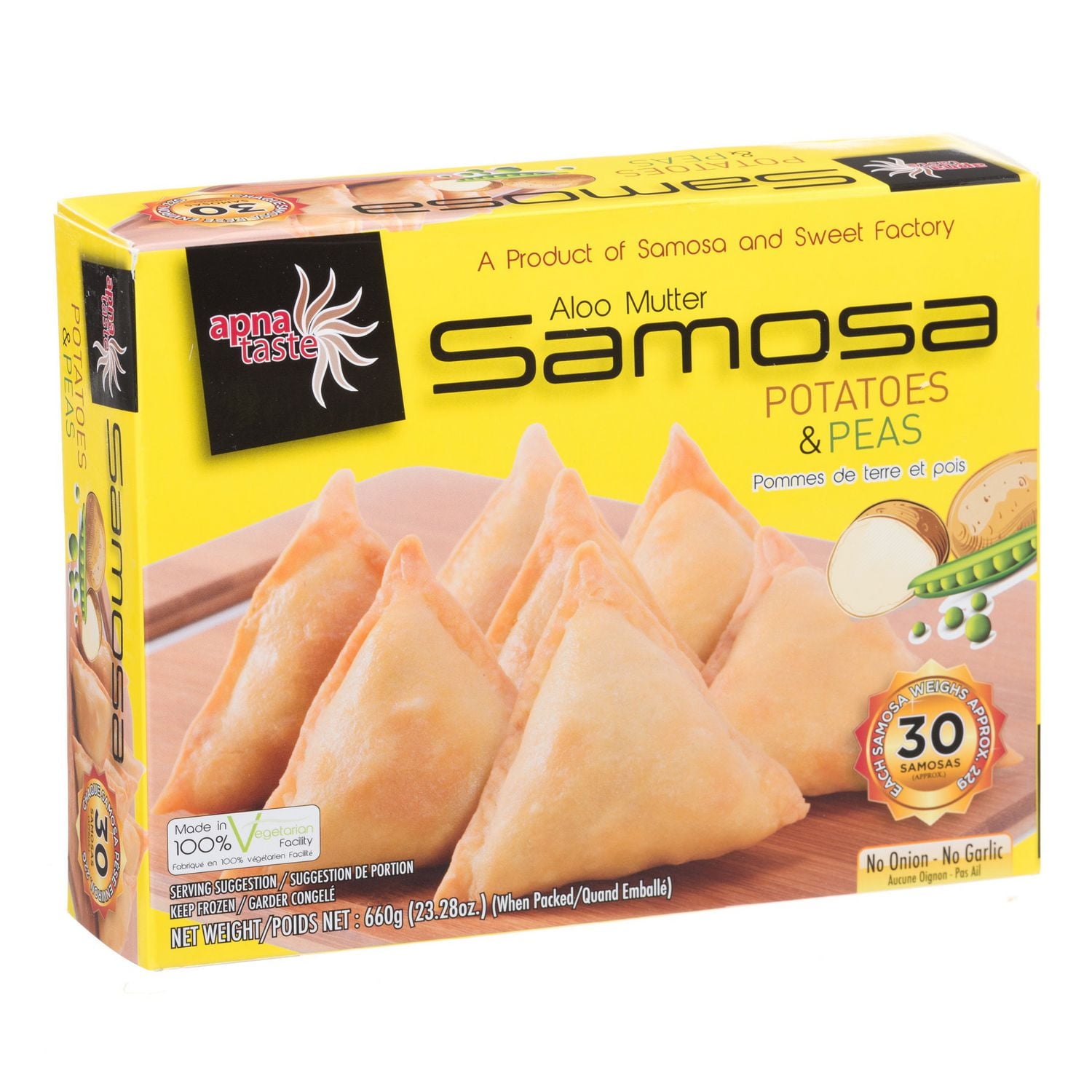 Click here for Apna Taste Potatoes And Peas Samosa 660 G prices