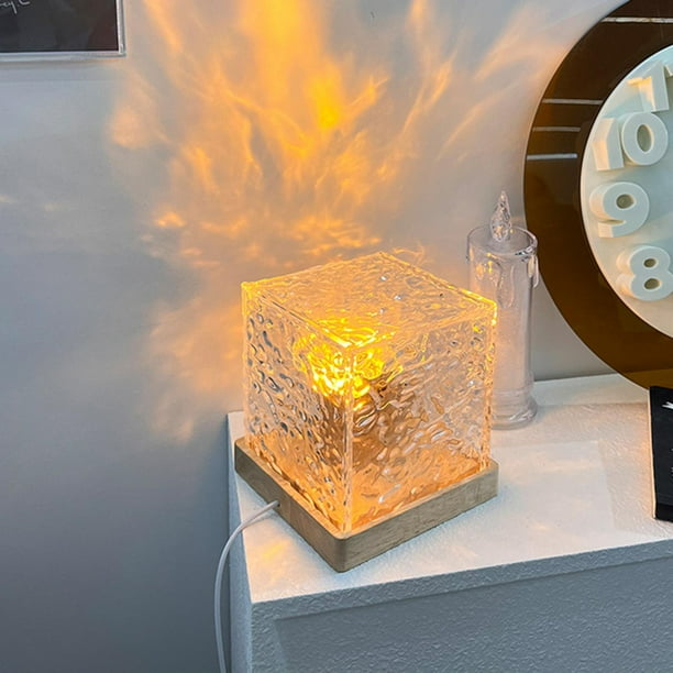 Water Effect Table Lamp USB Acrylic Table Lamp for Living Room Home Bar ...