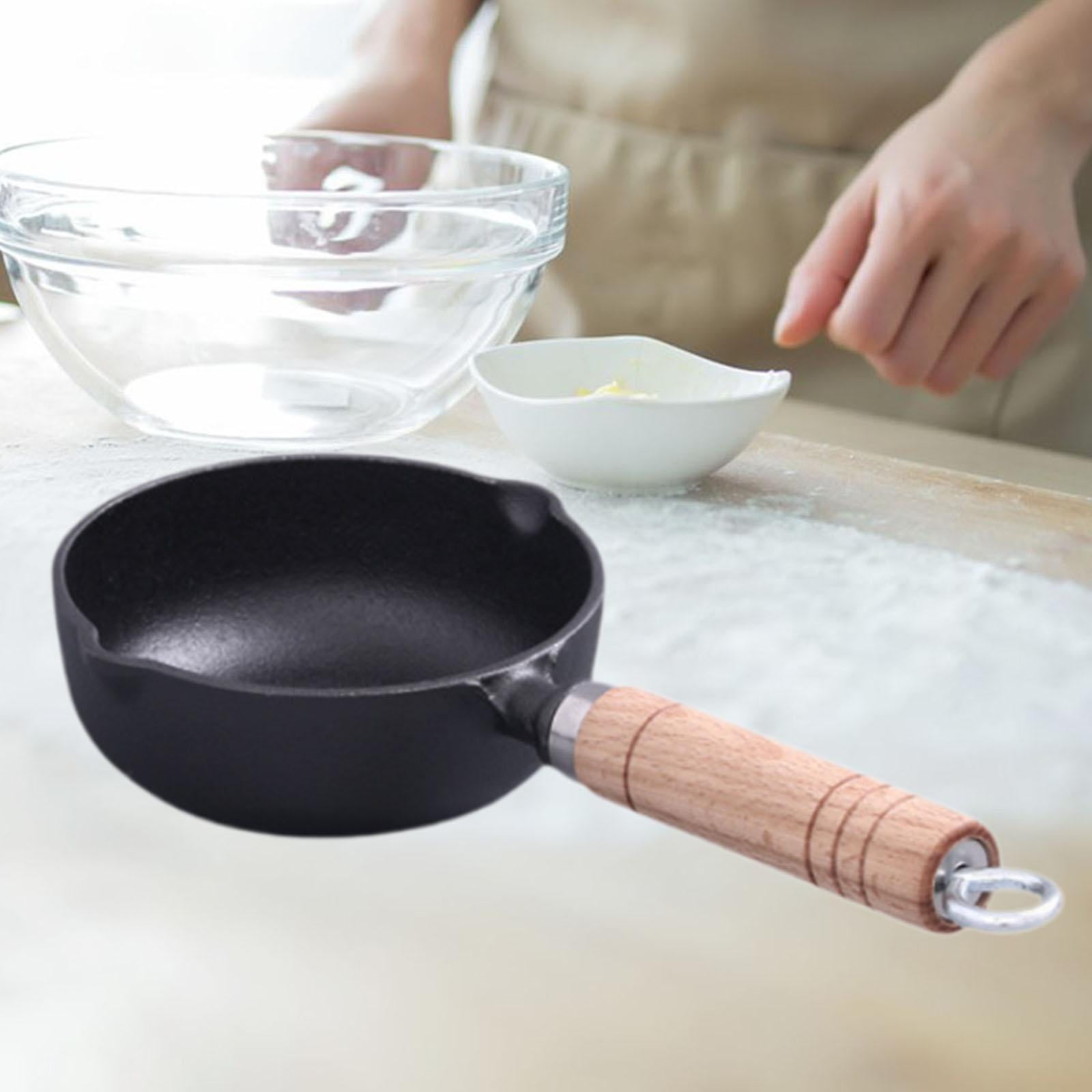 Sartén de hierro fundido para cocinar, sartén con aceite caliente, mini ...