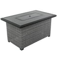 Nuu Garden Aluminum Rattan Fire Pit Table with a Side Door - Walmart.com