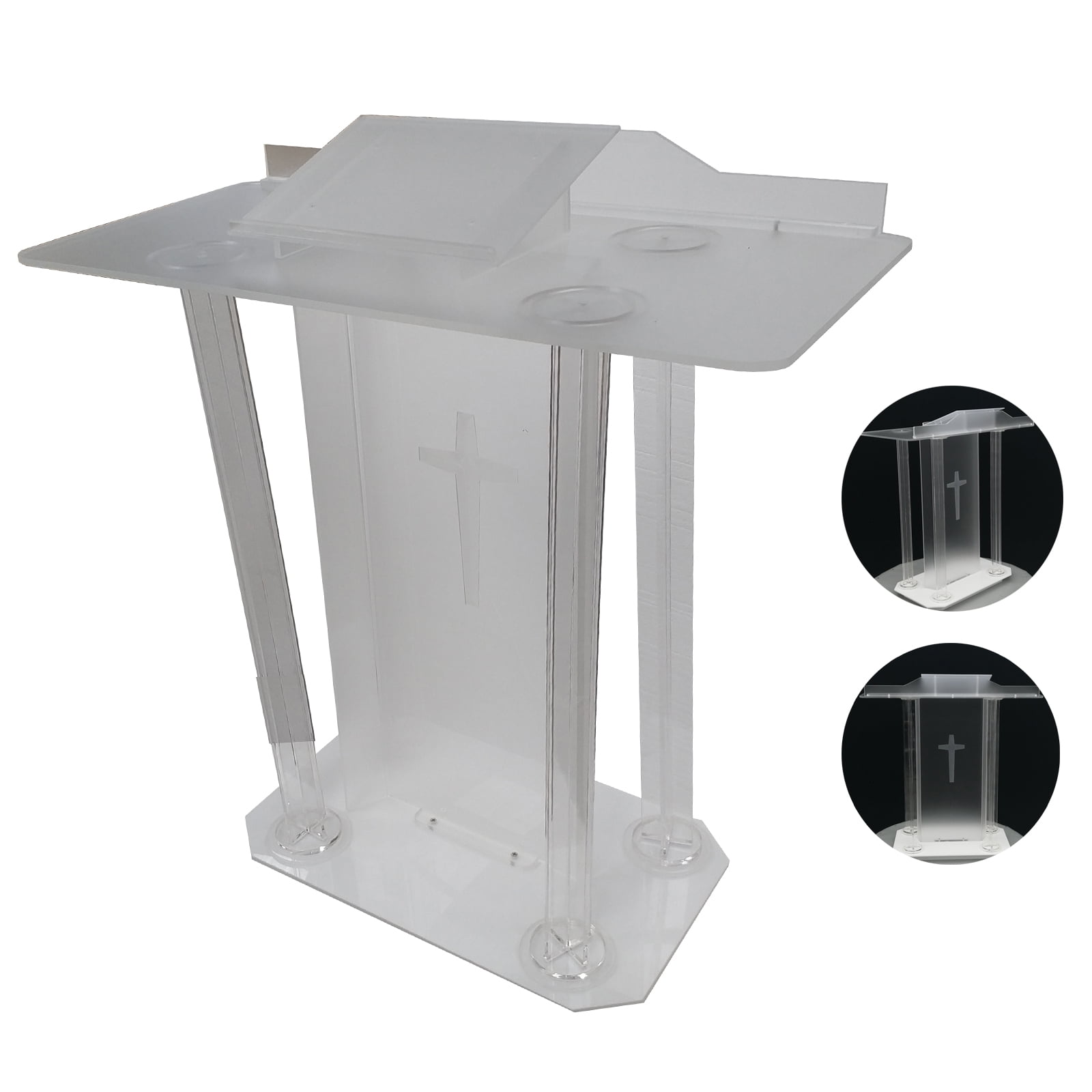 INTBUYING Church Podium Acrylic Clear Speech Lectern for Conference ...