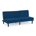 Serta Princeton Modern Futon with Pull Down Drink Tray, Blue Fabric ...