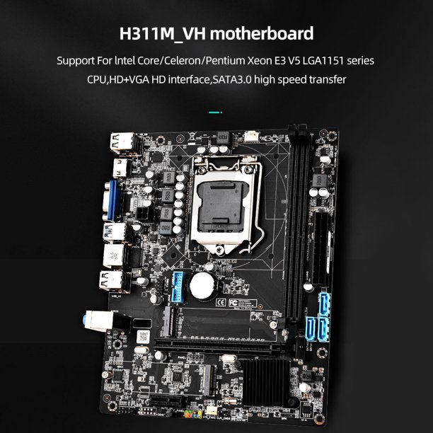 Conjunto De Placa Base LGA1151 placa base de computadora DDR4 * 2 memoria H311M-VH placa base de ...