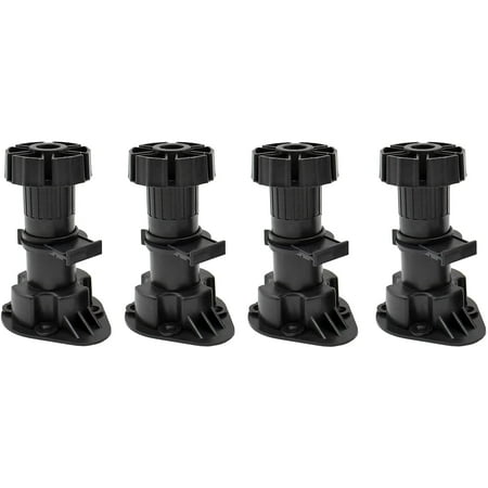 4pcs Black 100mmx45mm Plastic Adjustable Furniture Legs Kitchen ...