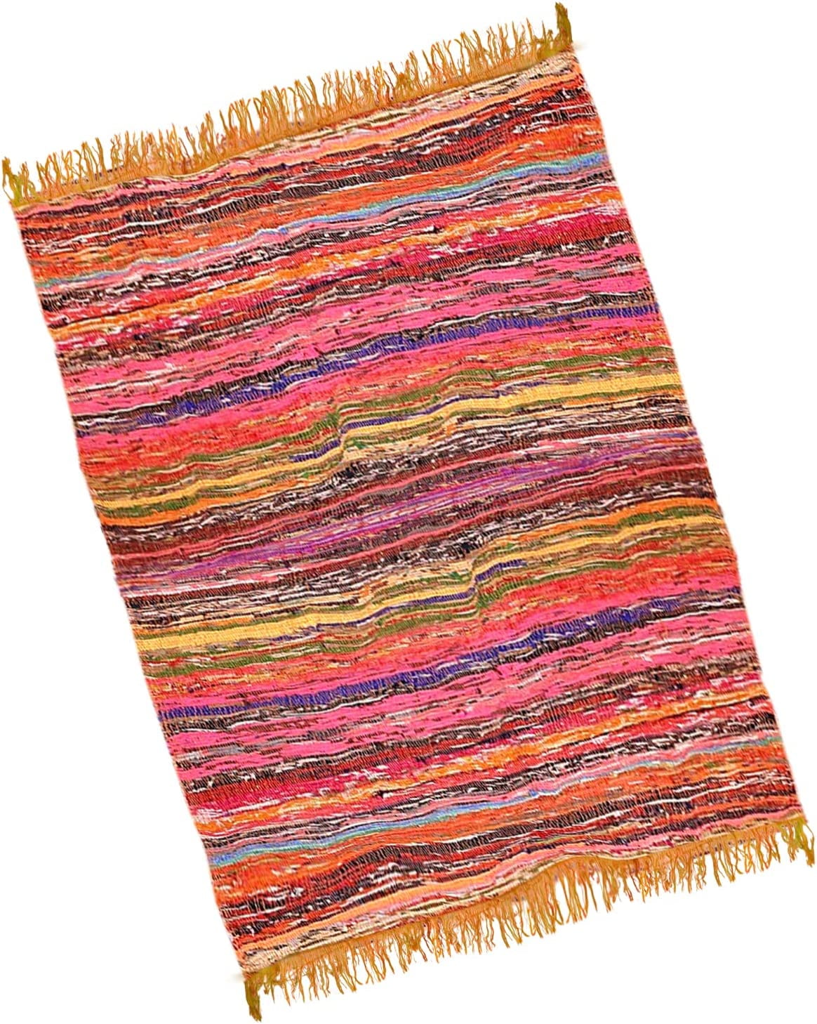 NAQSH Chindi Area Rag Rug 3.5x6 Feet - Eco Friendly 100% Recycled ...