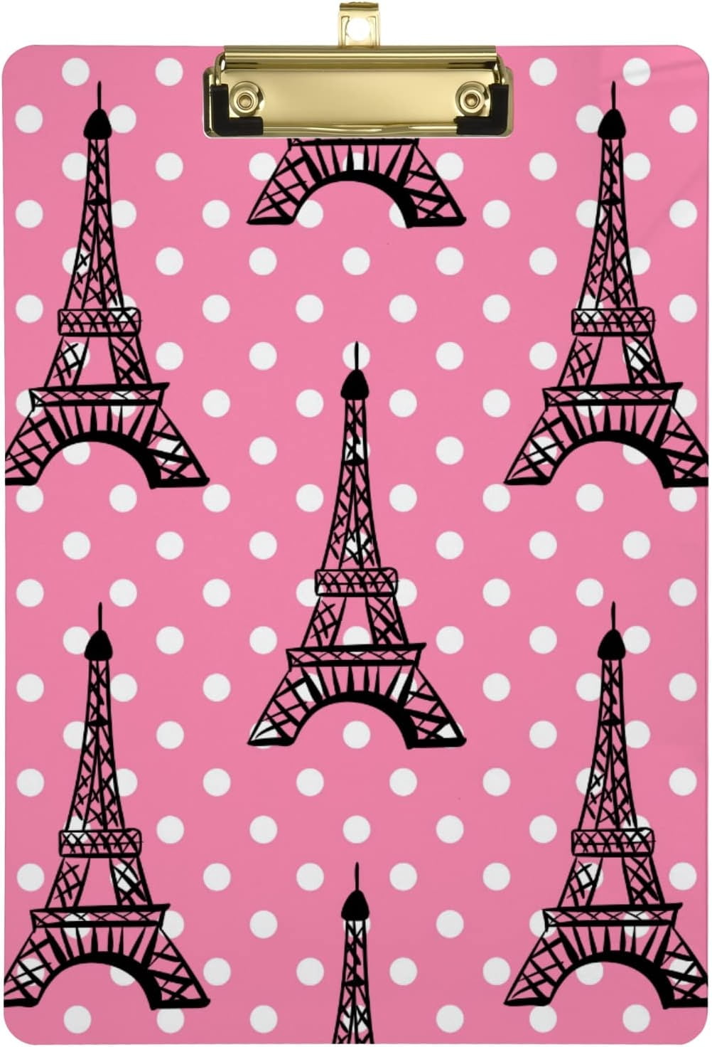 FMSHPON Paris Eiffel Tower Pink Clipboard Hardboard Wood Nursing Clip ...