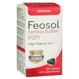 Feosol Original Ferrous Sulfate 120 Ct - Gentle Iron Supplement Tablets ...