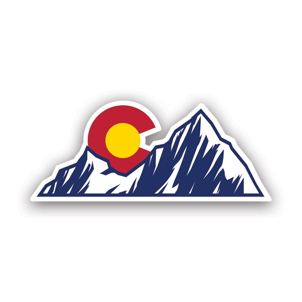 Colorado Mountain Sun Sticker Decal - Self Adhesive Vinyl ...