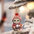 2D Acrylic Funny Cat Christmas Tree Ornament Cat Acrylic Ornament ...