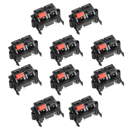 2 Ways Spring Speaker Terminal Clip Push Release Connector Audio Cable ...