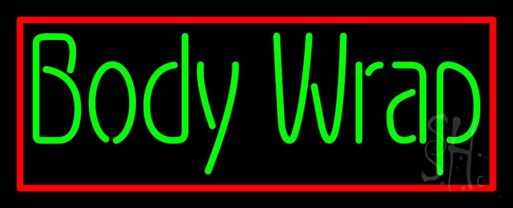Green Body Wraps With Red Border LED Neon Sign 13 x 32 - inches, Black ...