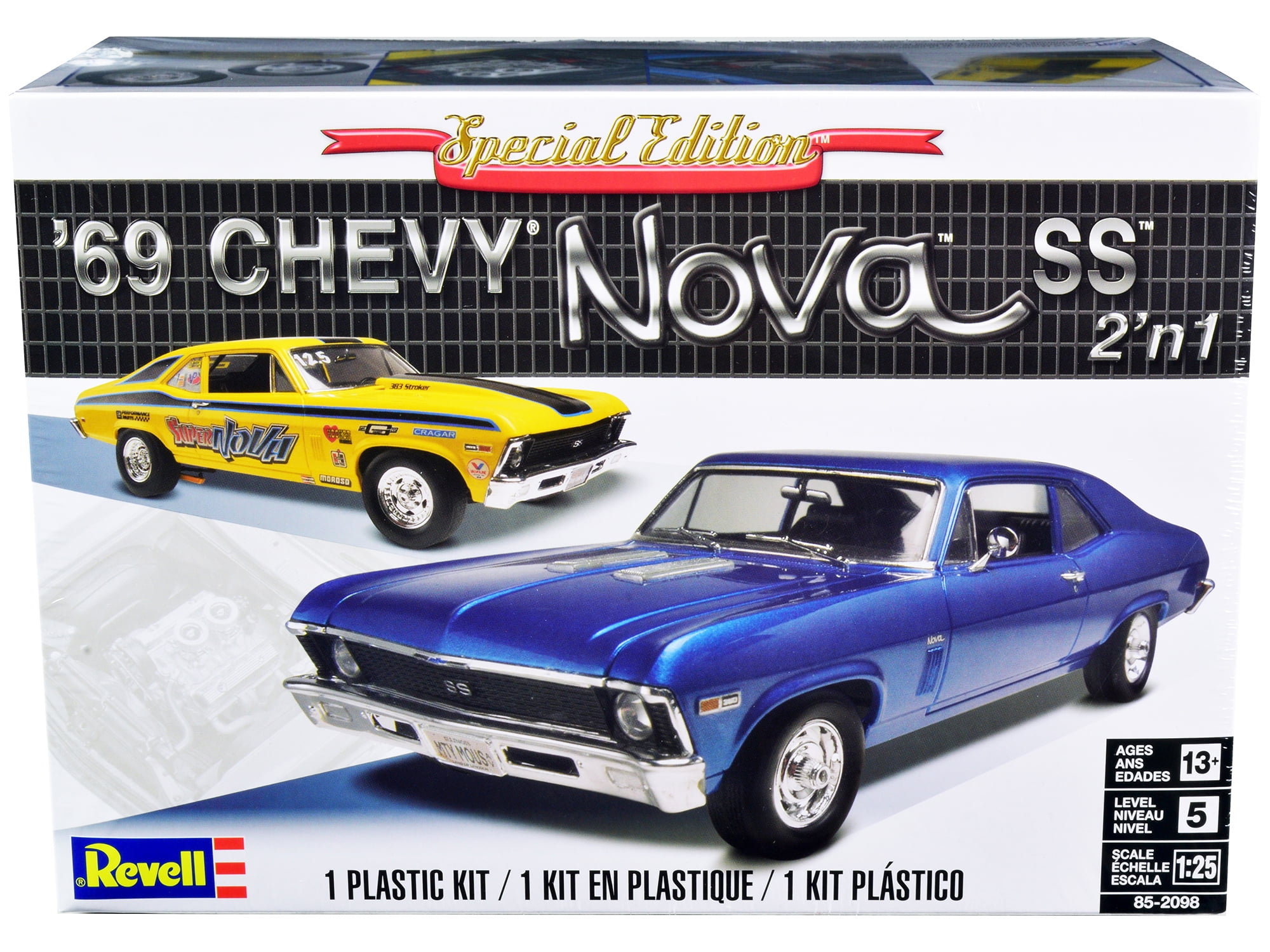 Level 5 Model Kit 1969 Chevrolet Nova SS "Special Edition" 2-in-1 Kit 1 ...