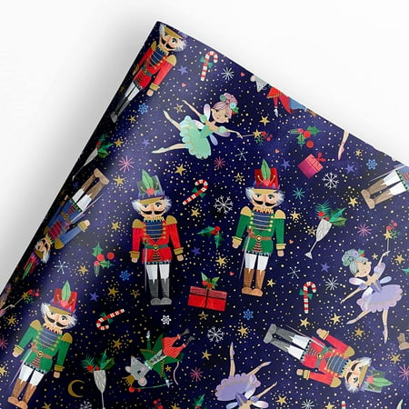 Nutcracker Christmas Wrapping Paper Roll, 2 Feet x 20 Feet Holiday ...
