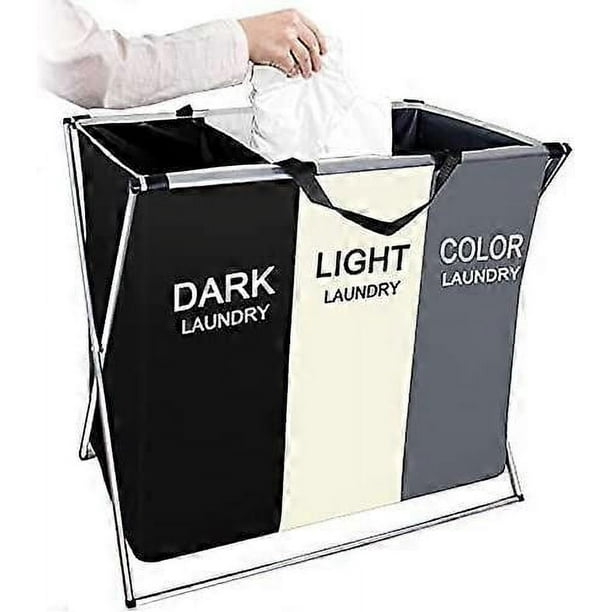 Upgraded collapsible laundry hamper with 110L laundry bag and aluminum ...