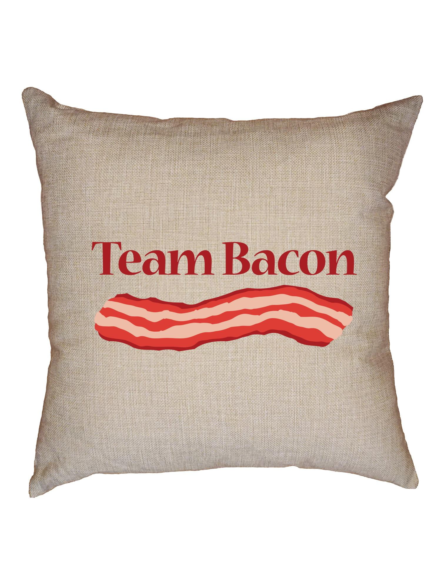 Team Bacon - Thick Piece of Bacon Graphic Decorative Linen Throw ...