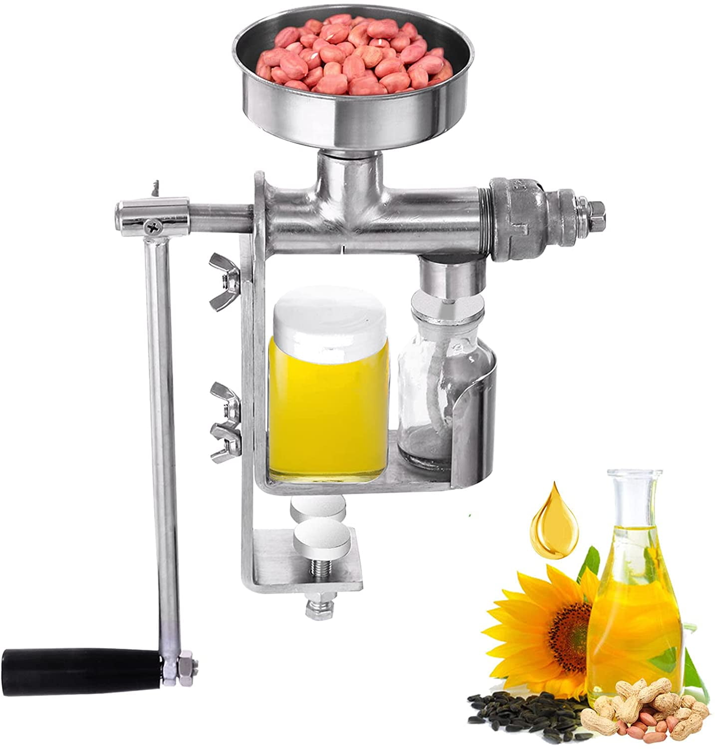 VEVOR Manual Oil Press Stainless Steel #304 Hand Press Household Oil ...