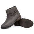 Ataiwee Women's Ankle Booties, Flat Low Heel Buckle Short Boots, Round ...