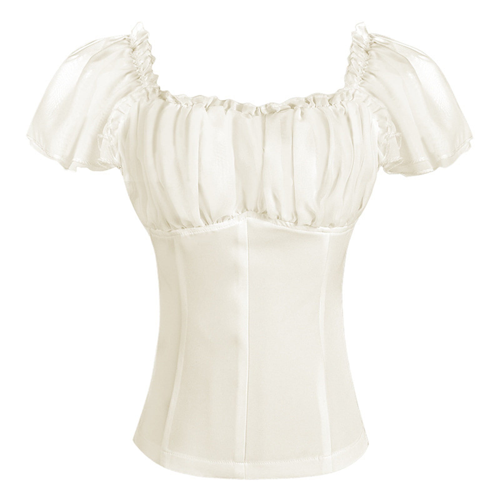 Click here for Daiosportswear Womens Frill Trim Shirts Tie Front... prices