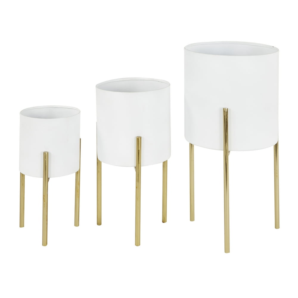 Decmode 51948 Contemporary Style Large Round Indoor/Outdoor White Metal ... Decmode 51948 Contemporary Style Large Round Indoor/Outdoor White Metal ...