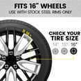 BDK 4-Pack Premium Black Silver Hubcaps 16 Inch, Replacement Wheel Rim ...